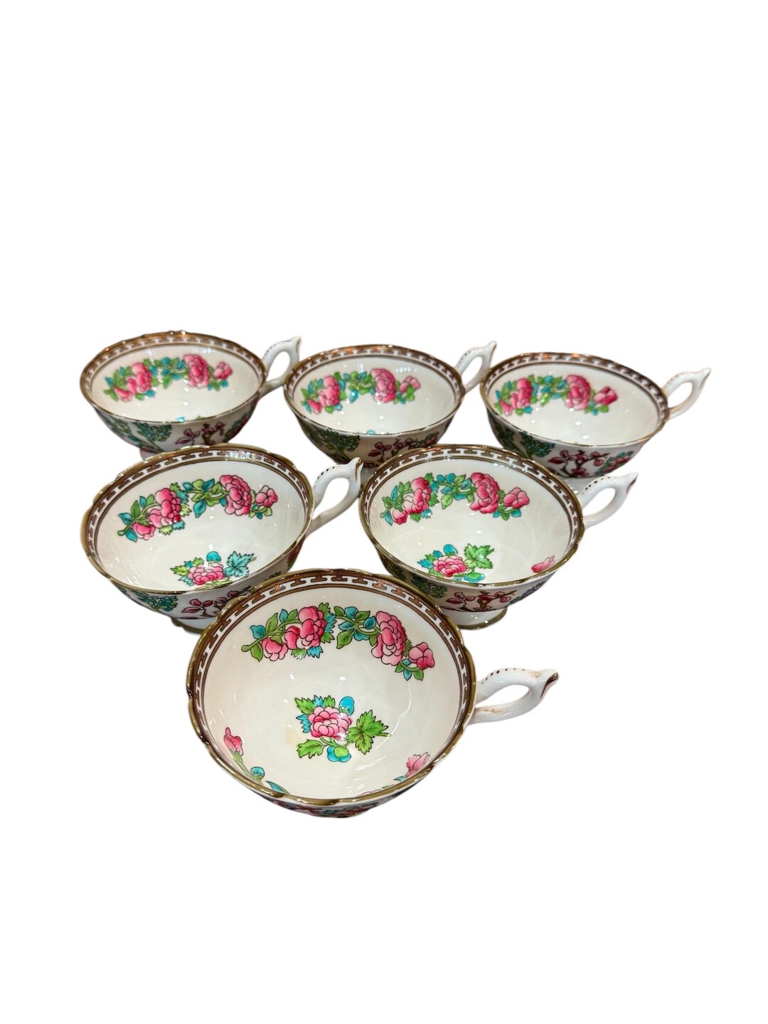 Coalport Indian Tree Pattern Set of 6 Cups Only With Bog Open Mouth ...