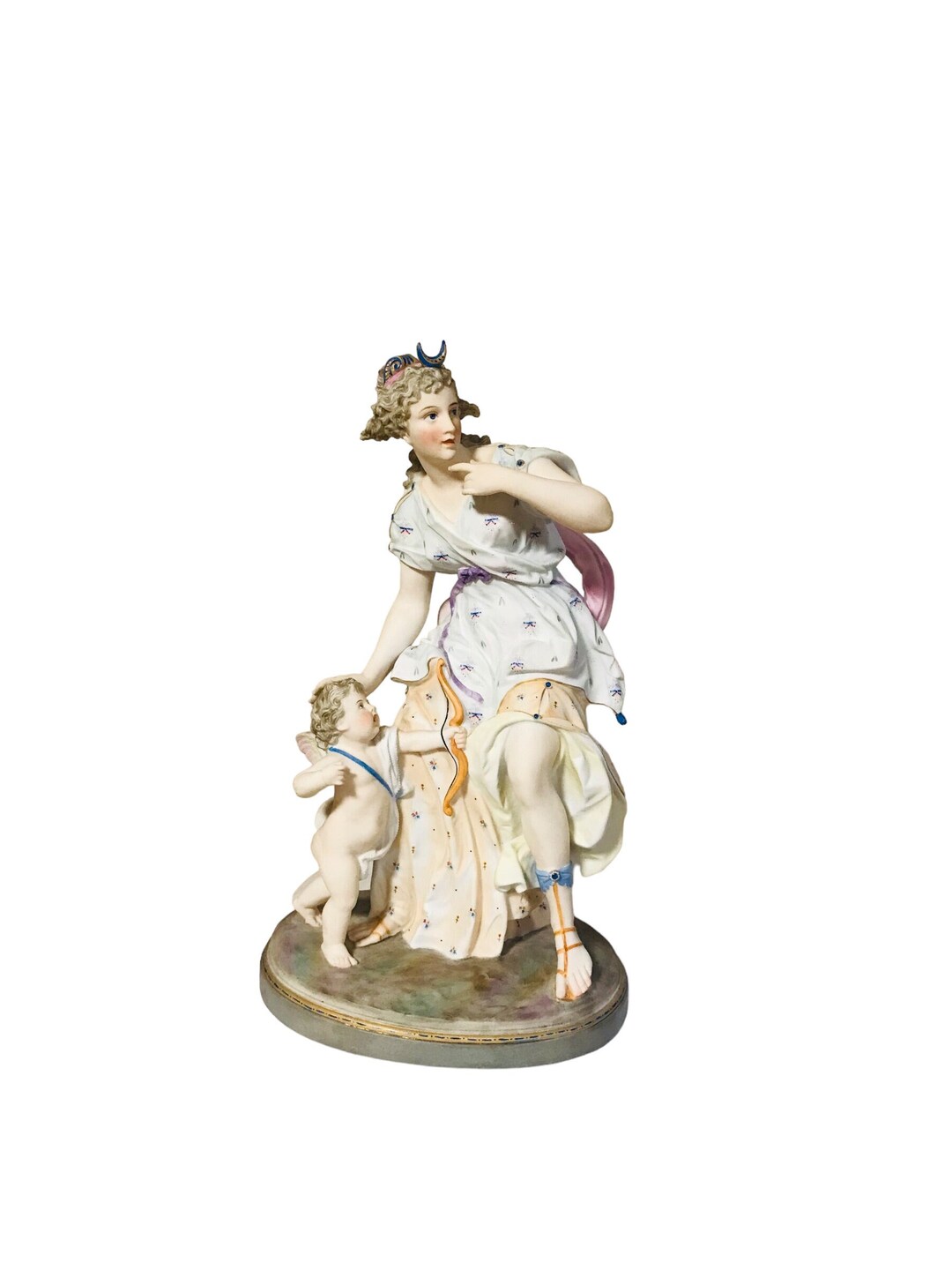 Vintage European Bisque Porcelain Statue Venus and Cupid 15” High ...
