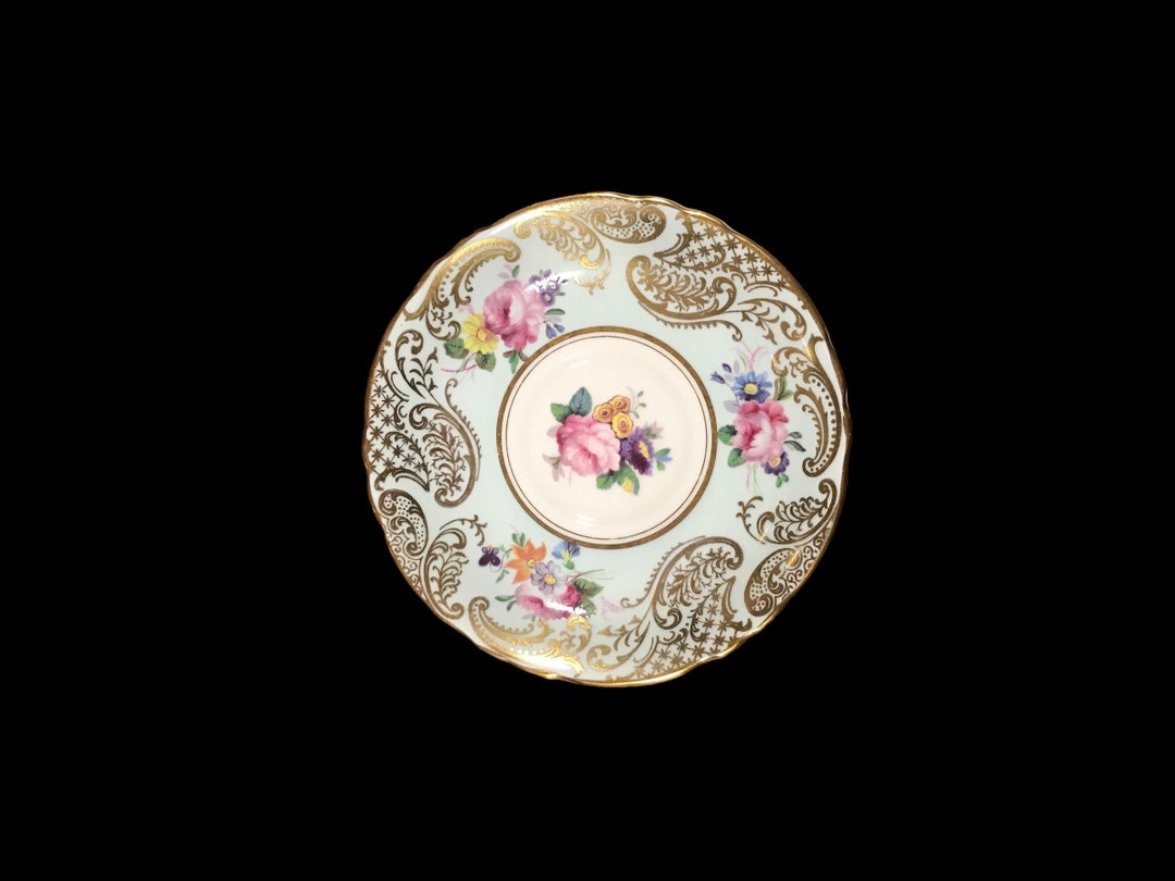 Vintage Replacement Double Paragon Light Green With Flowers - Etsy