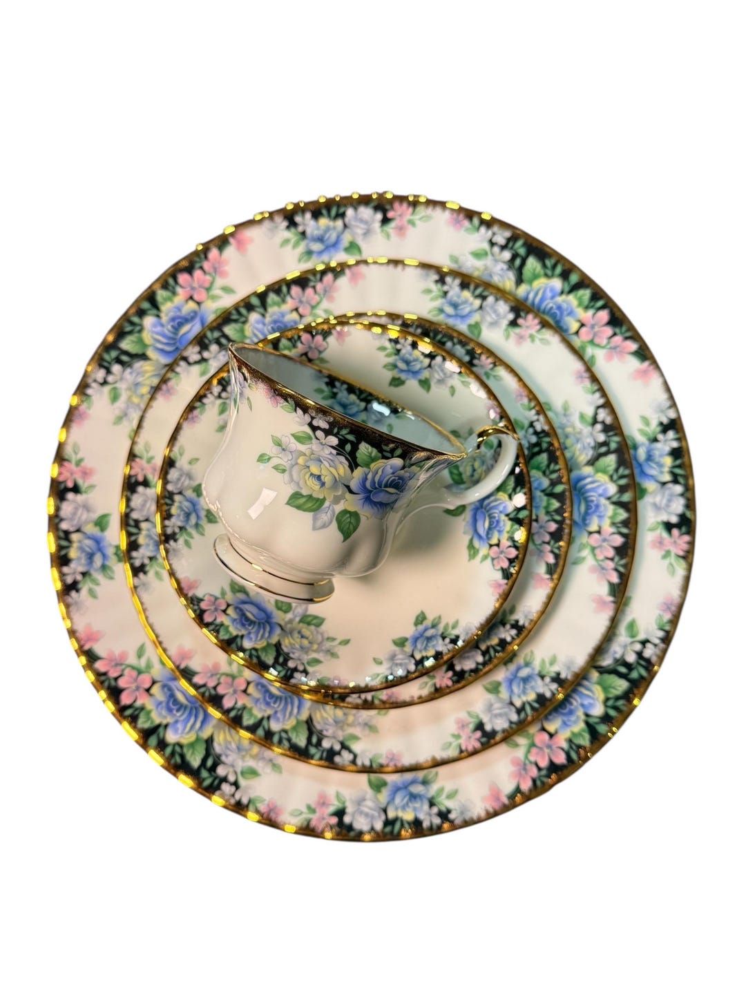 Royal Albert Sonatina Dinner Set: 5-piece Bone China, England, Vintage ...