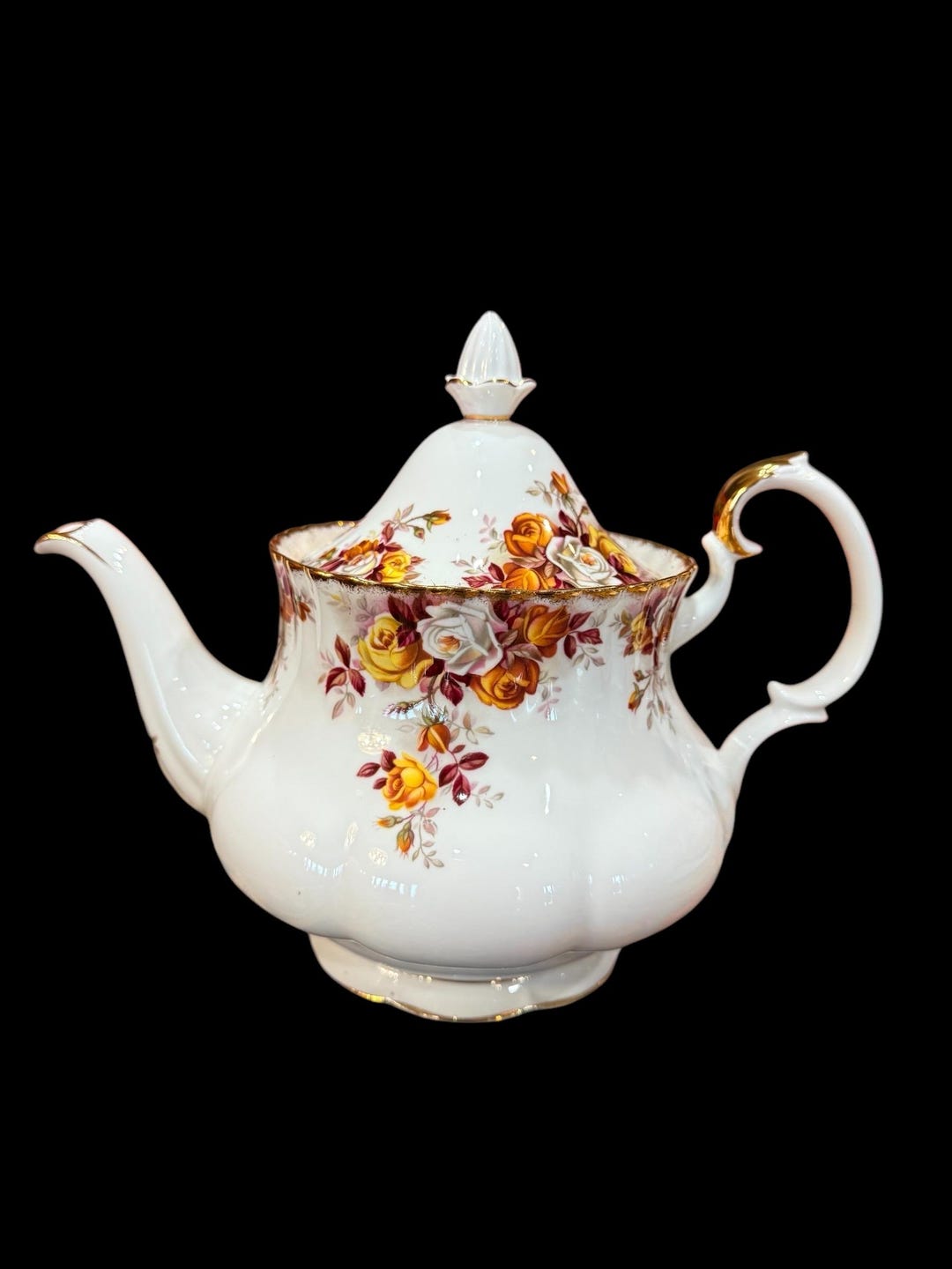 Royal Albert Lenora Pattern Large Tea Pot With Lid Bone China England ...