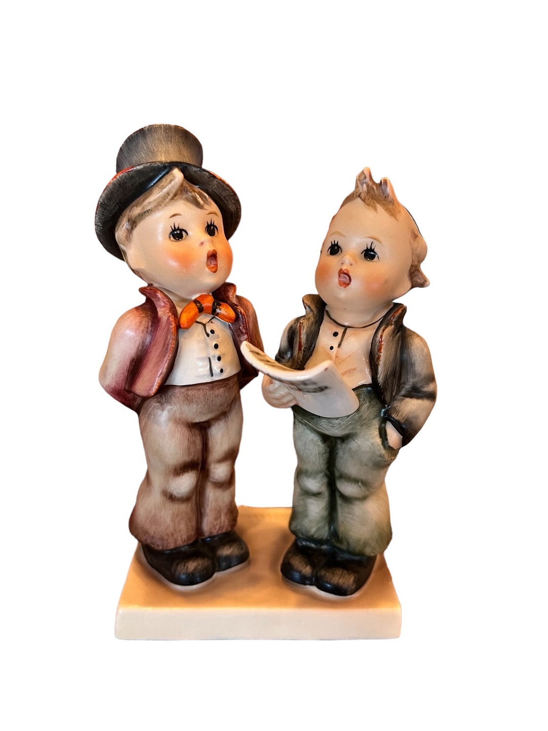 Vintage Collectible Hummel Figurine “ Duet” 4 3/4” H Two Boys Singing ...