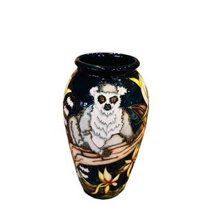 Rare Vintage Moorcroft Pottery Ring-tailed Lemur Vase 7 1/2 T by Asian ...