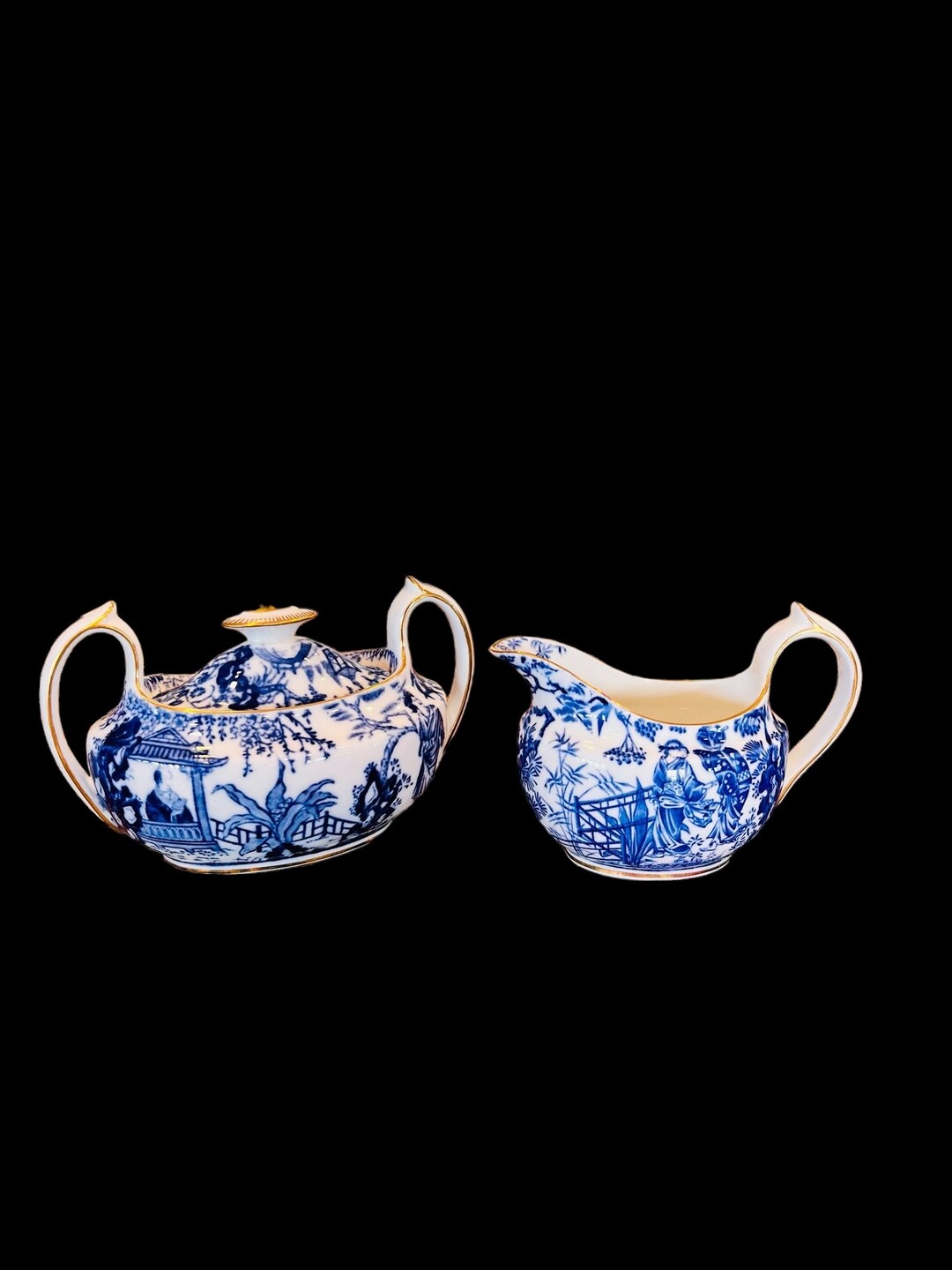 Set of Vintage Royal Crown Derby "mikado“ Pattern Creamer and Sugar ...