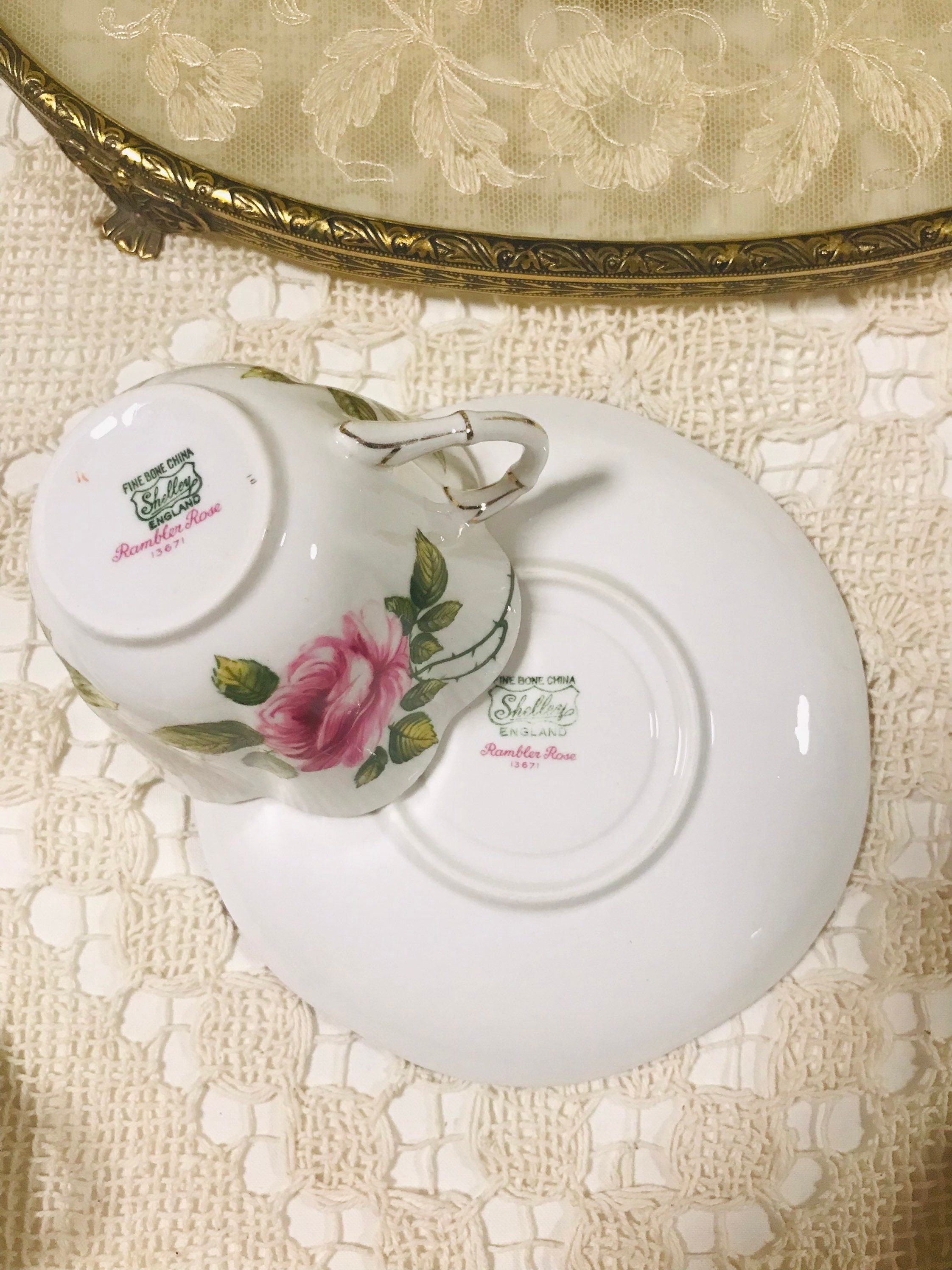 Vintage Collectible Shelley rambler Rose 13671 Pink Rose - Etsy