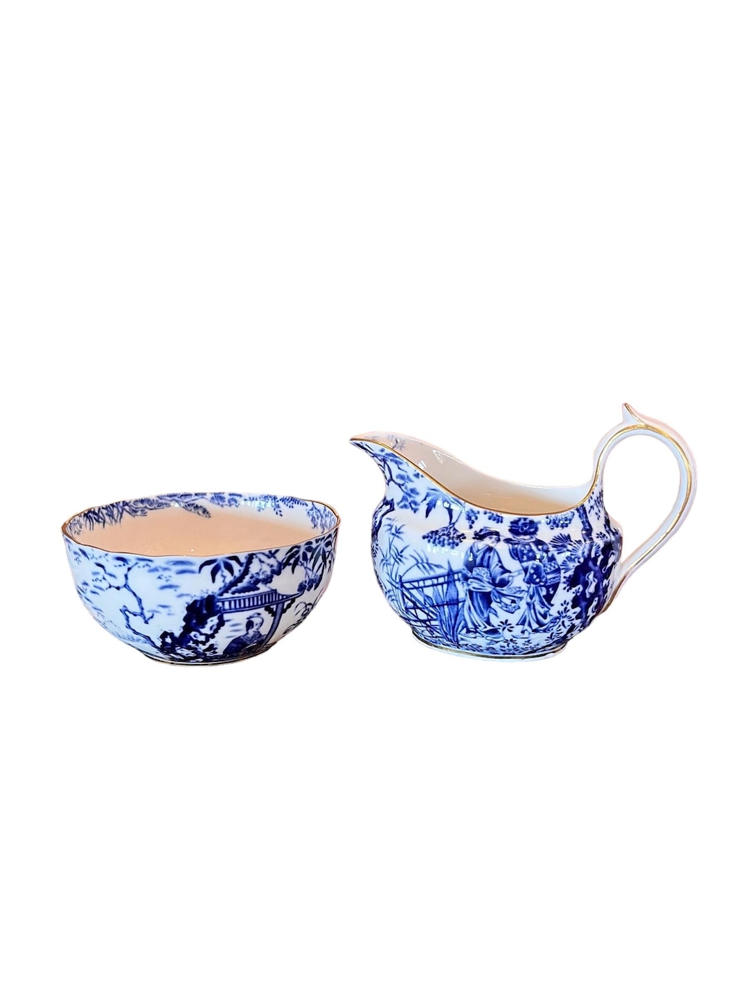 Set of “mikado” Pattern Creamer and Sugar Bowl by Royal Crown Derby ...