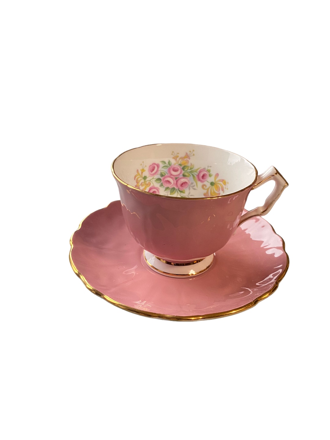Stunning Hot Pink Aynsley Tea Cup and Saucer With Pink Rose, Crocus ...