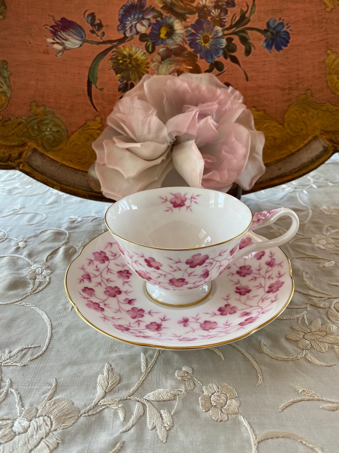 Dainty Pink Made in Taiwan Tella Fashion Bone China Pink Flower Tea Cup ...