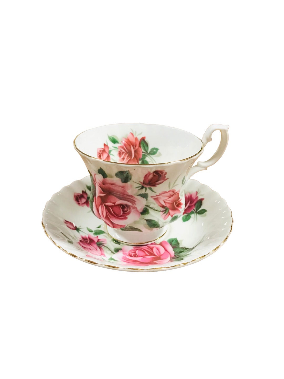 Royal Albert Pink Roses Tea Cup and Saucer Bone China England ...