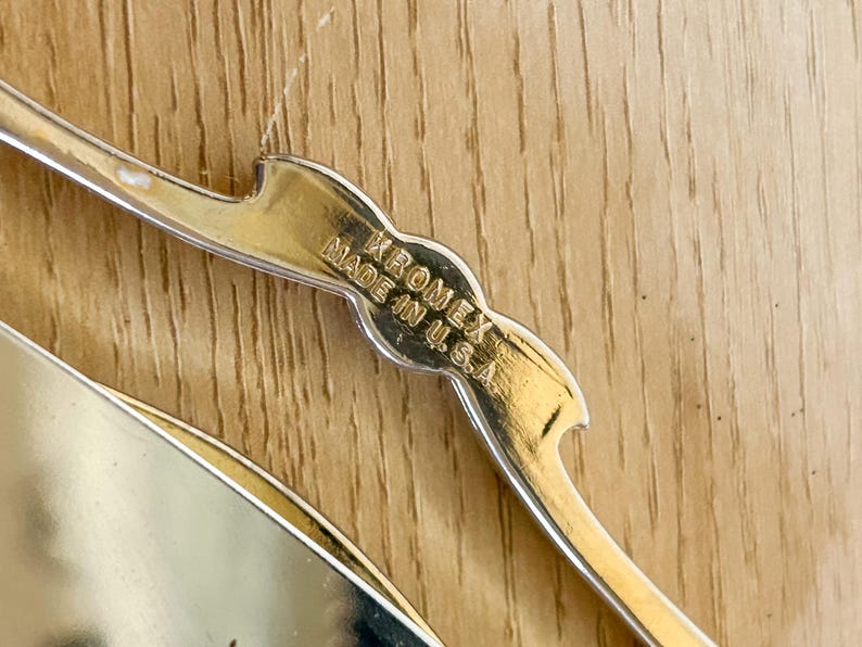 Vintage Kromex Gold Handled and Chrome Serving Tray - Etsy