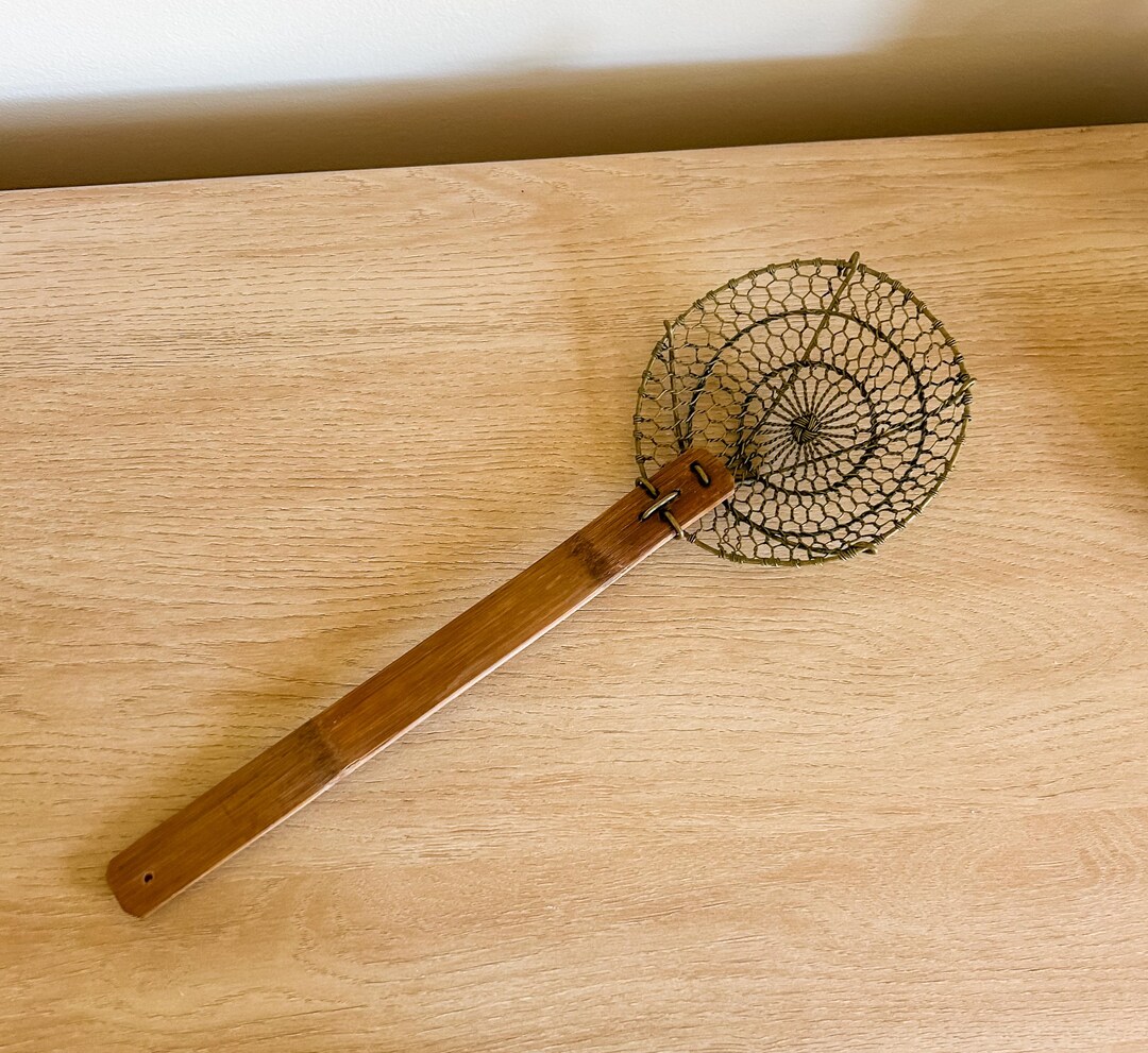 Vintage Spider Strainer Sifter With Bamboo Handle - Etsy