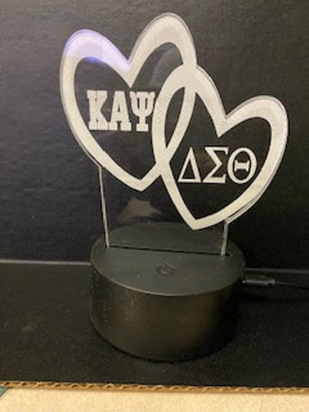 Greek Fraternity/sorority Heart Personalized LED Light - Etsy