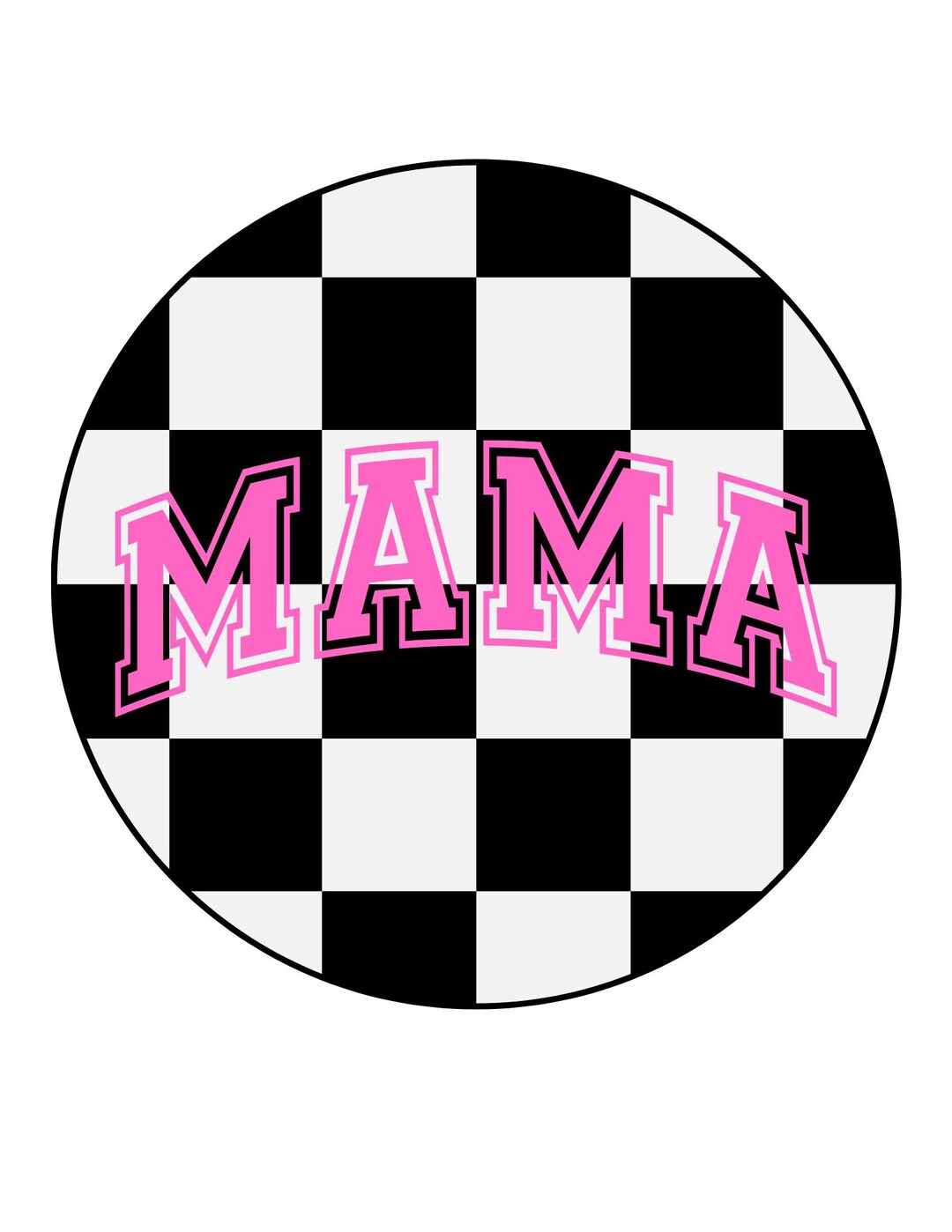 Checkered Mama Sticker PNG -pink Varsity Digital Download for ...