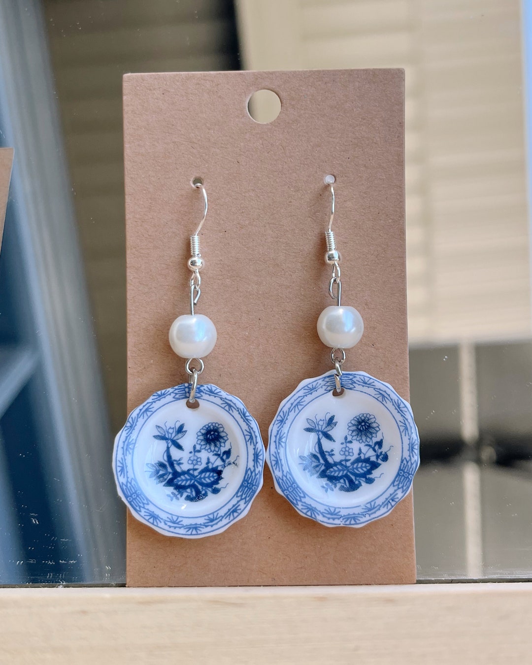 Porcelain Plates With Pearls Earrings - Etsy