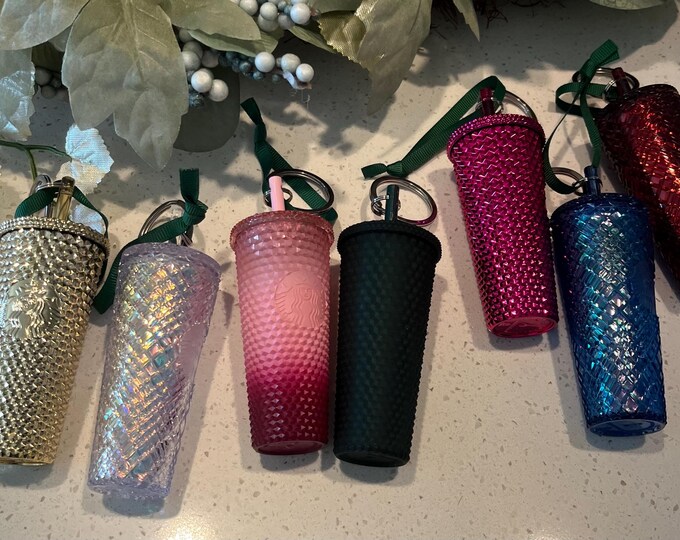 Starbucks Inspired Mini Tumbler Keychains | Starbucks Cup Keychain ...