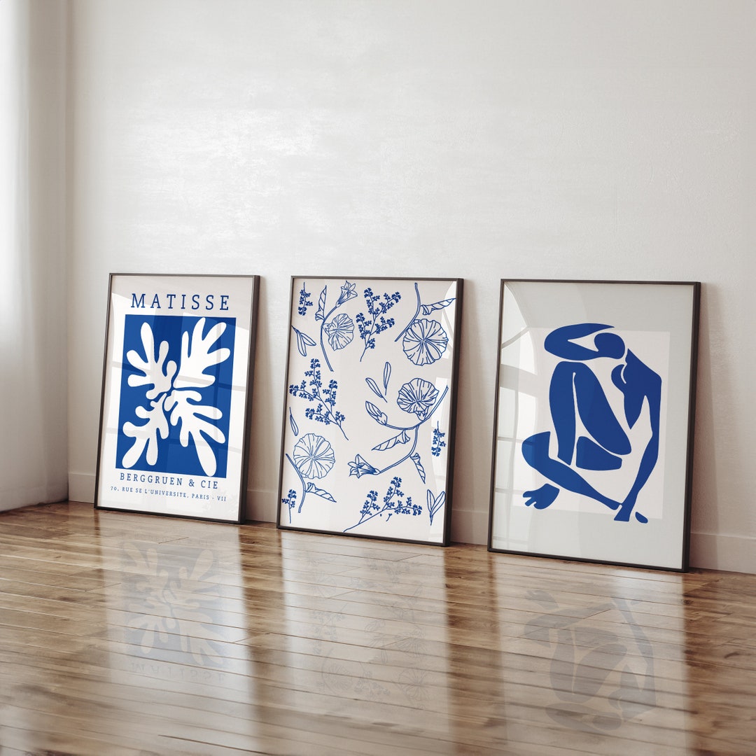 Rosapreto Set of 3 Framed Canvas Wall Art Henri Matisse Wall Art the ...