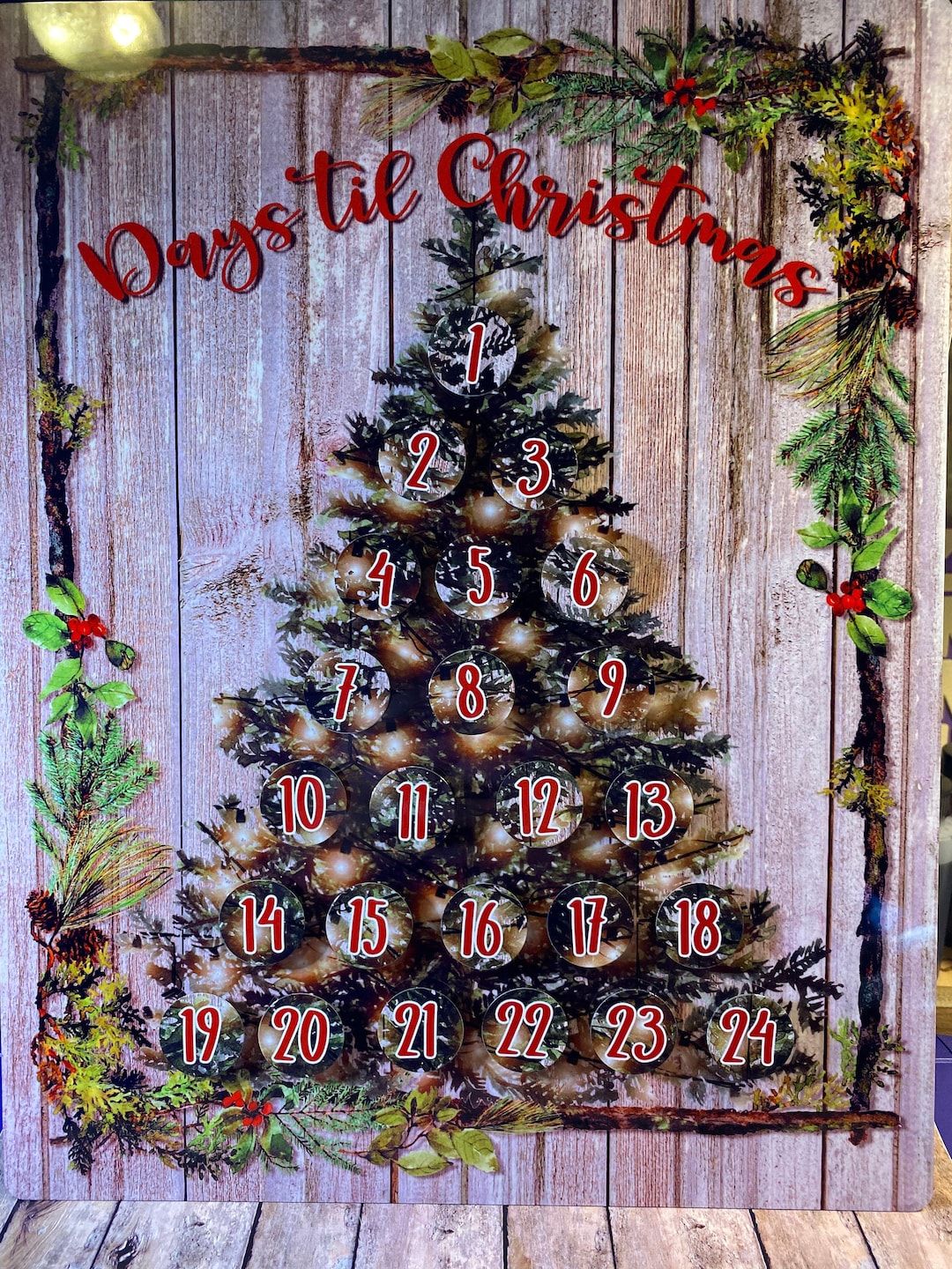 CHRISTMAS COUNTDOWN BOARD, Stainless Steel Board, Each Daily Number Can ...