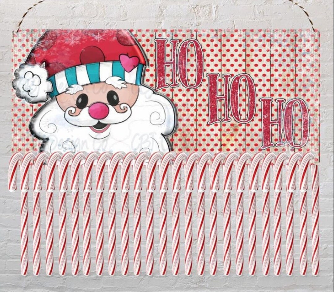 Santa Ho Ho Ho Candy Cane Countdown Board Christmas Decoration ...
