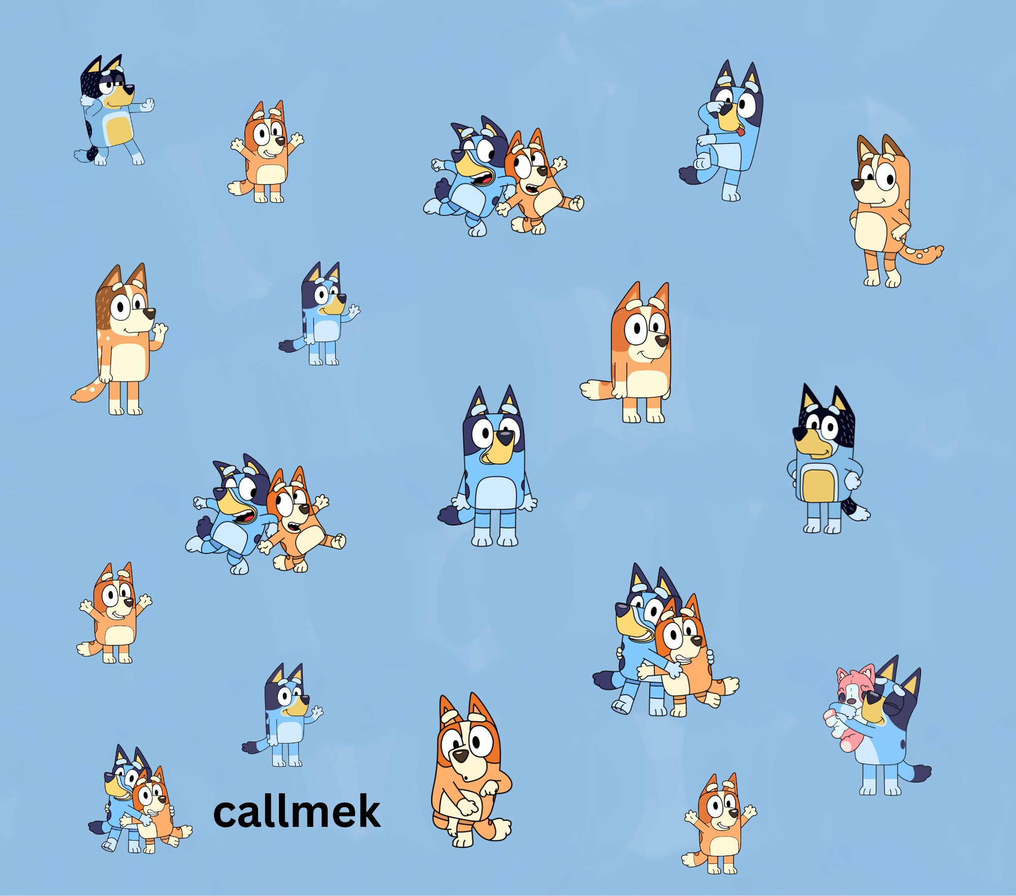 20oz Bluey Tumbler Wrap Bluey and Bingo and Bluey Family / PNG File ...