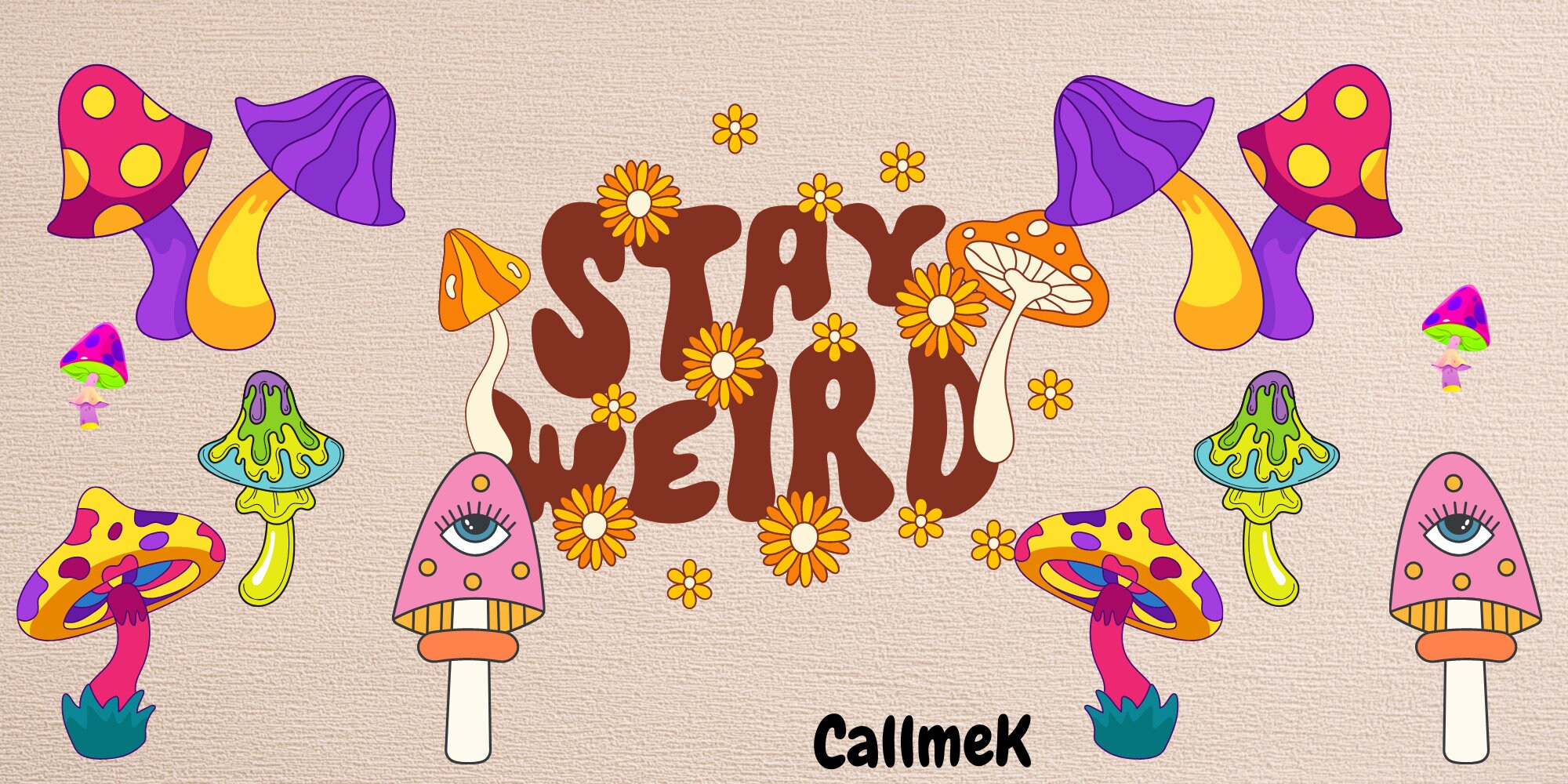 Trippy Mushy Mushroom License Plate Design Digital License Plate ...