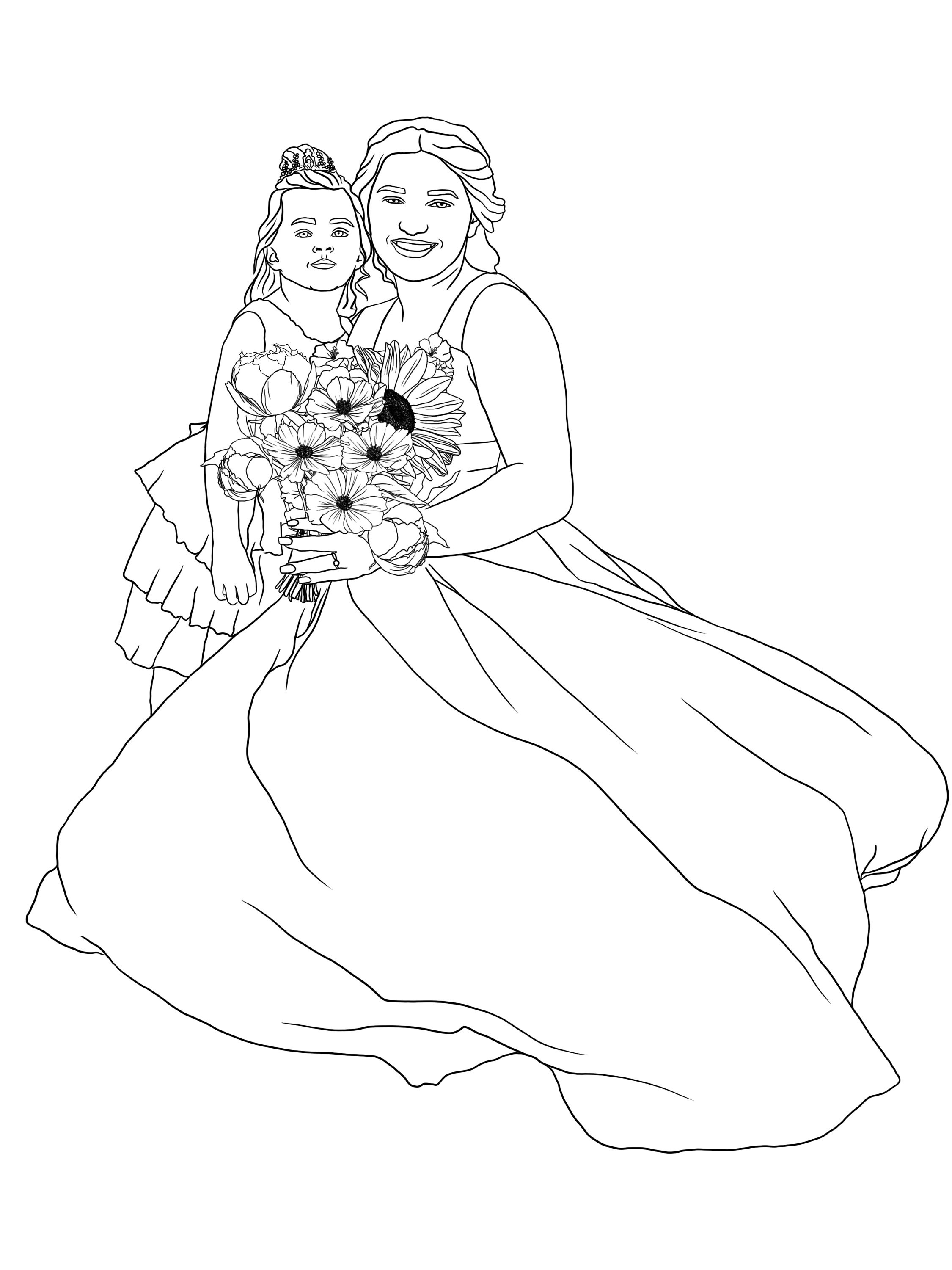 Two Custom Coloring Pages - Etsy