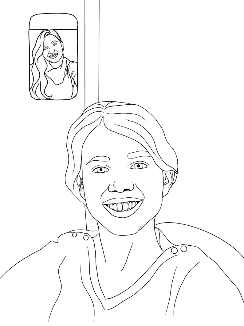 Two Custom Coloring Pages - Etsy