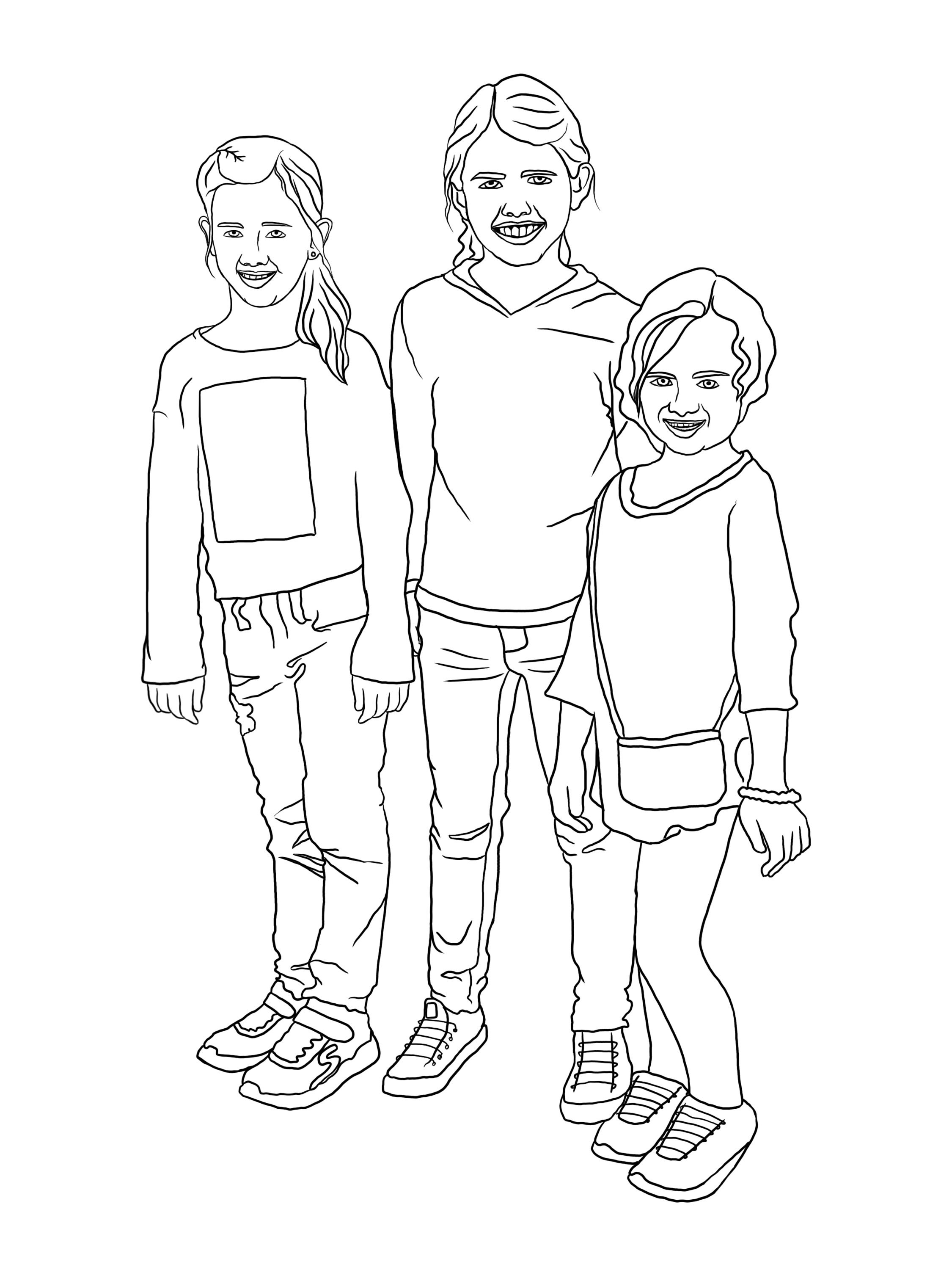 Two Custom Coloring Pages - Etsy