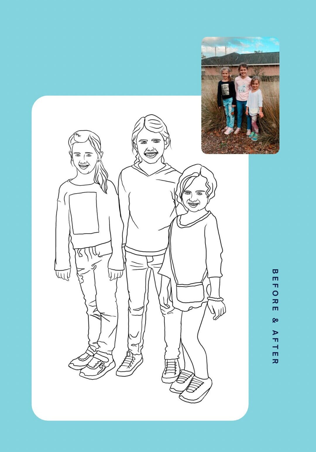 Three Custom Coloring Pages - Etsy