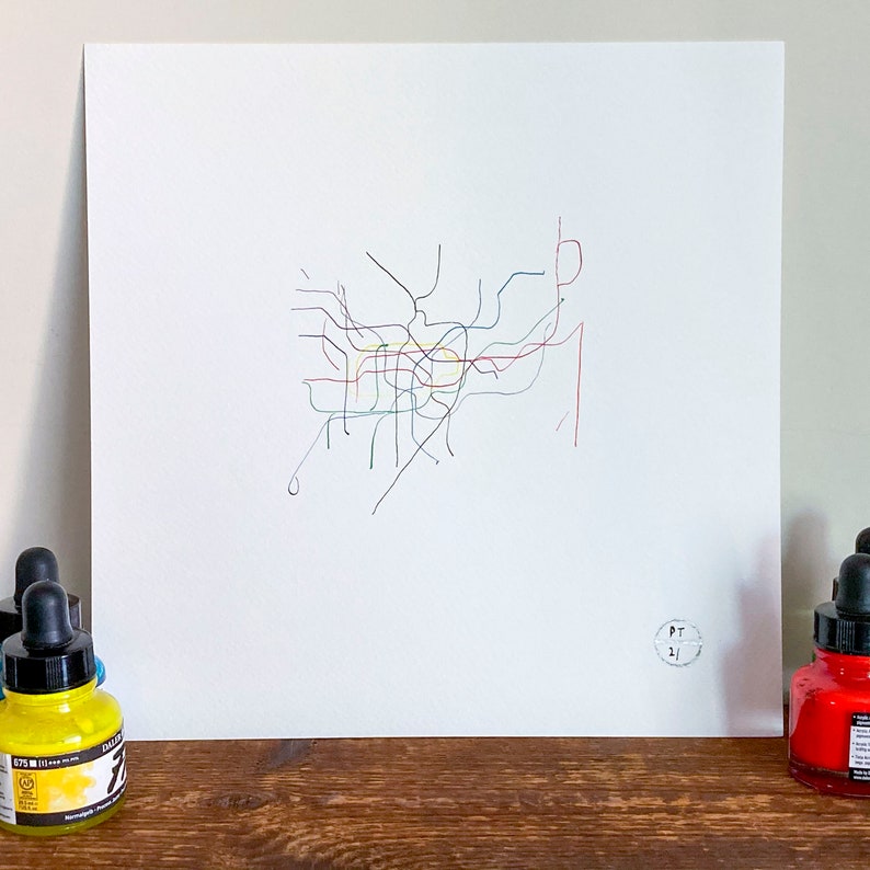 London Tube Map Drawings - Etsy