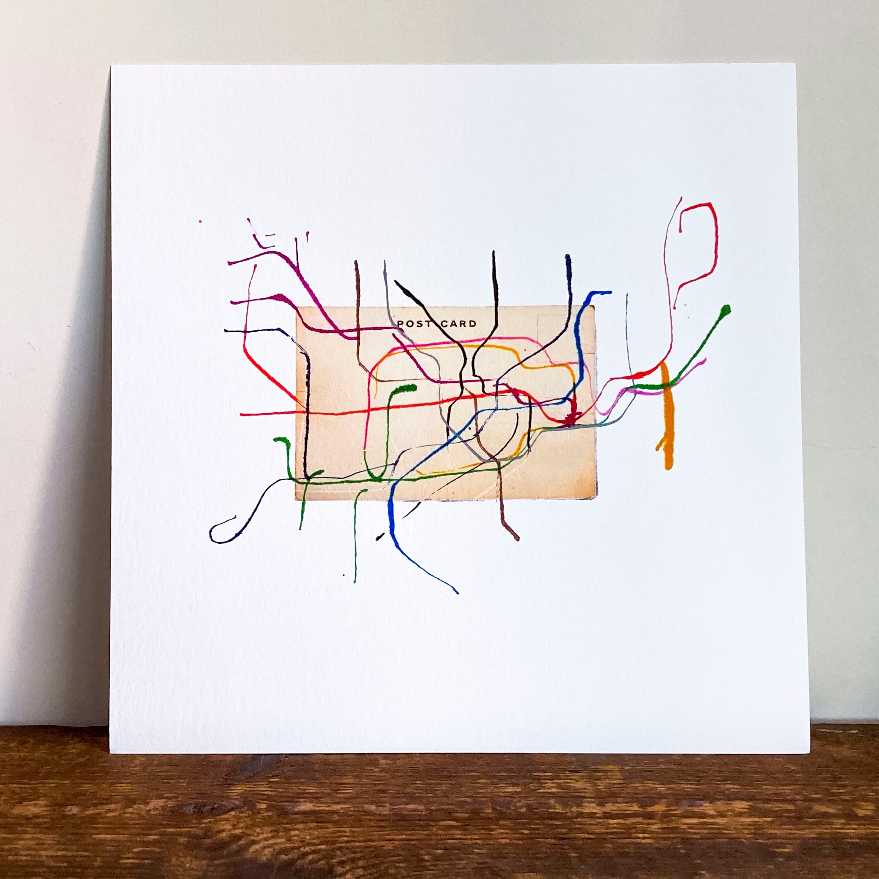 London Tube Map Postcard Drawing - GICLEE PRINT - Etsy