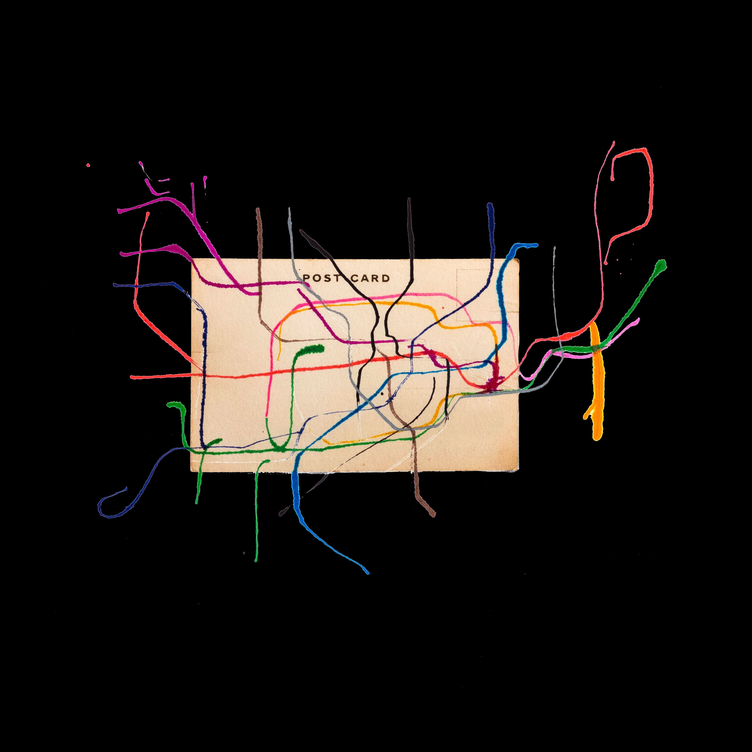 London Tube Map Postcard Drawing - GICLEE PRINT - Etsy
