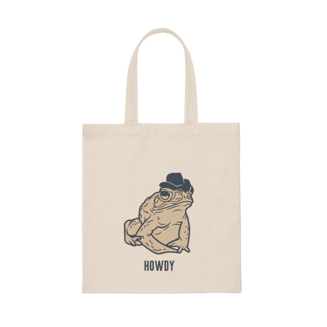Howdy Cowboy Frog Canvas Tote Bag | Fairy Grunge | Tote Bag Aesthetic ...