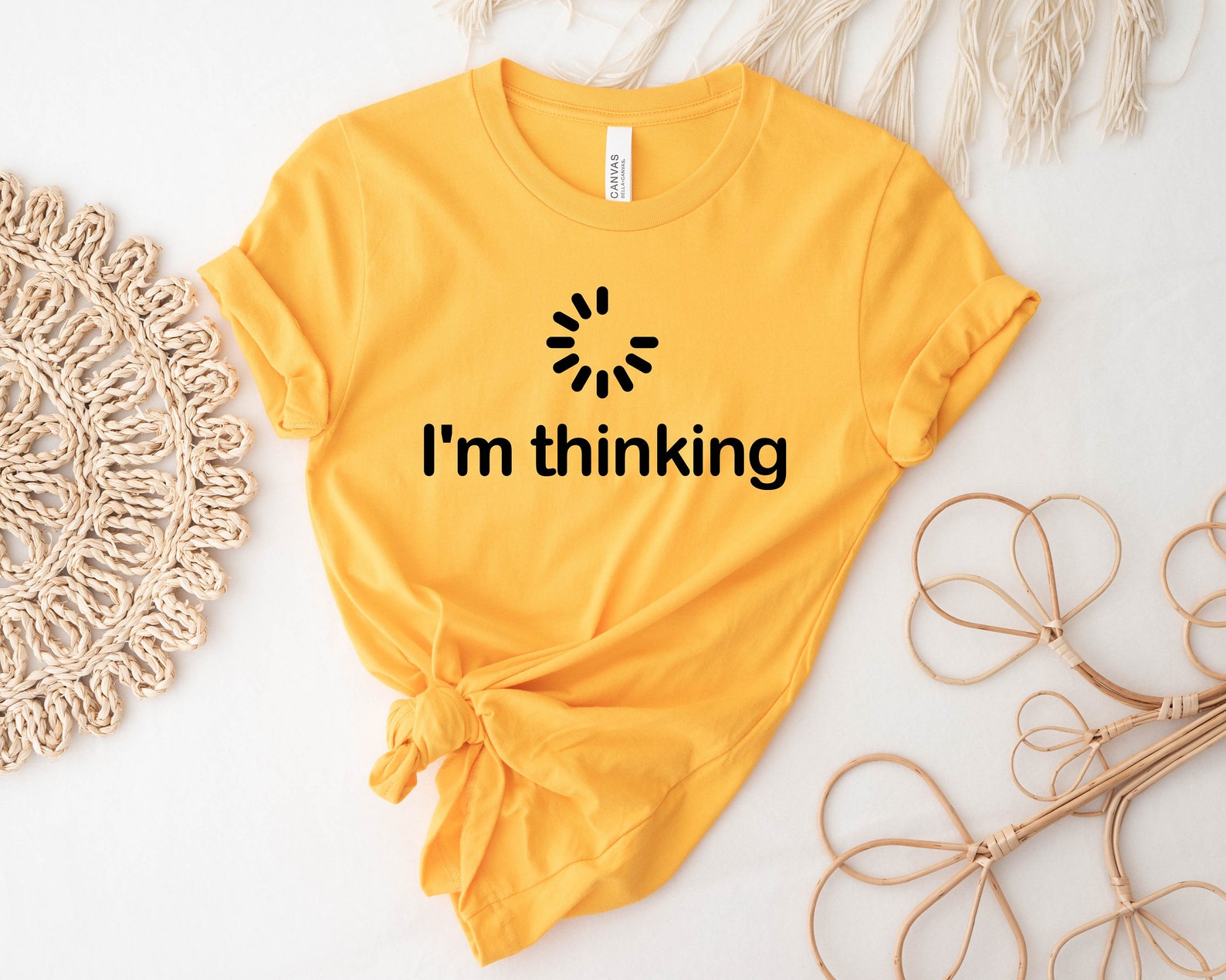 I'm Thinking Shirt, Loading Icon, Funny Graphic Tee - Etsy