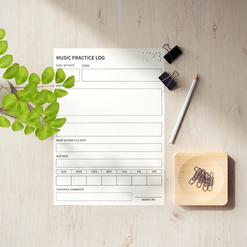 Printable Music Practice Journal Instrument Practice Sheet - Etsy