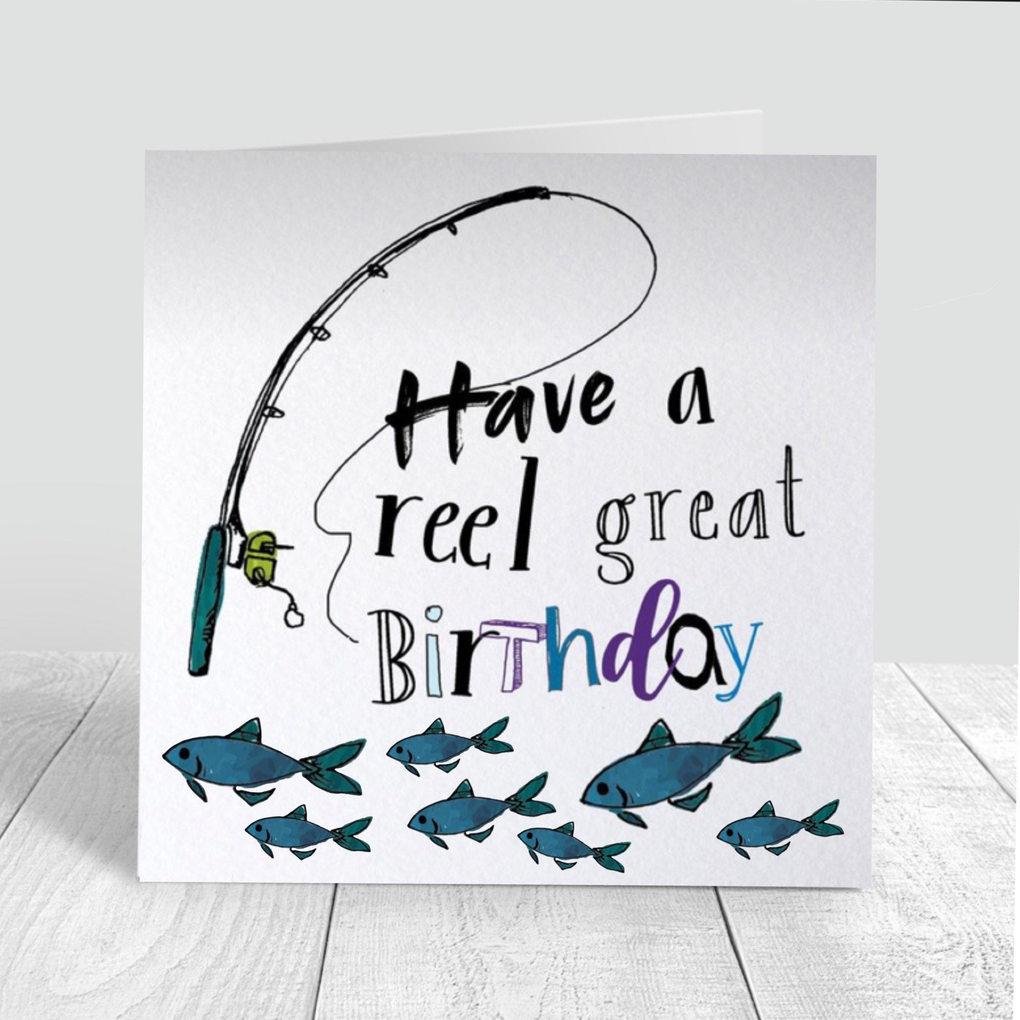 Fishing Themed Birthday Card Greetings Card - Etsy