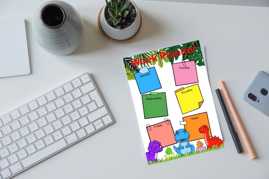 Cute Dinosaur Themed Digital Work Week School Good Notes Compatible ...