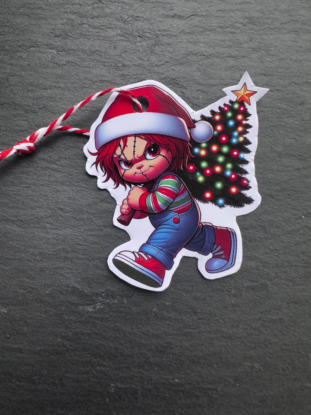 Set of Chucky Themed Spooky Christmas Present Tag, Gift Tag, Halloween ...