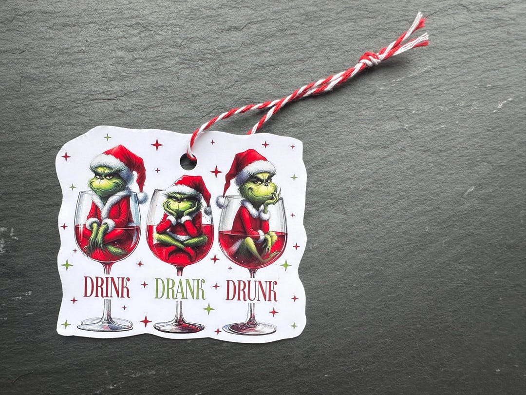 Set of Grinch Themed Christmas Present Tag, Gift Tag, Christmas Tag ...
