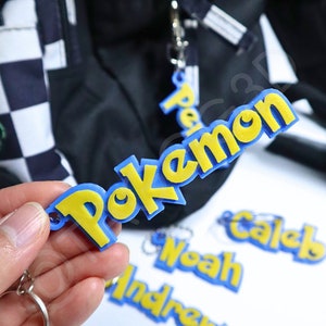Customizable Pokemon Font Style 3D Printed Keychain - Etsy