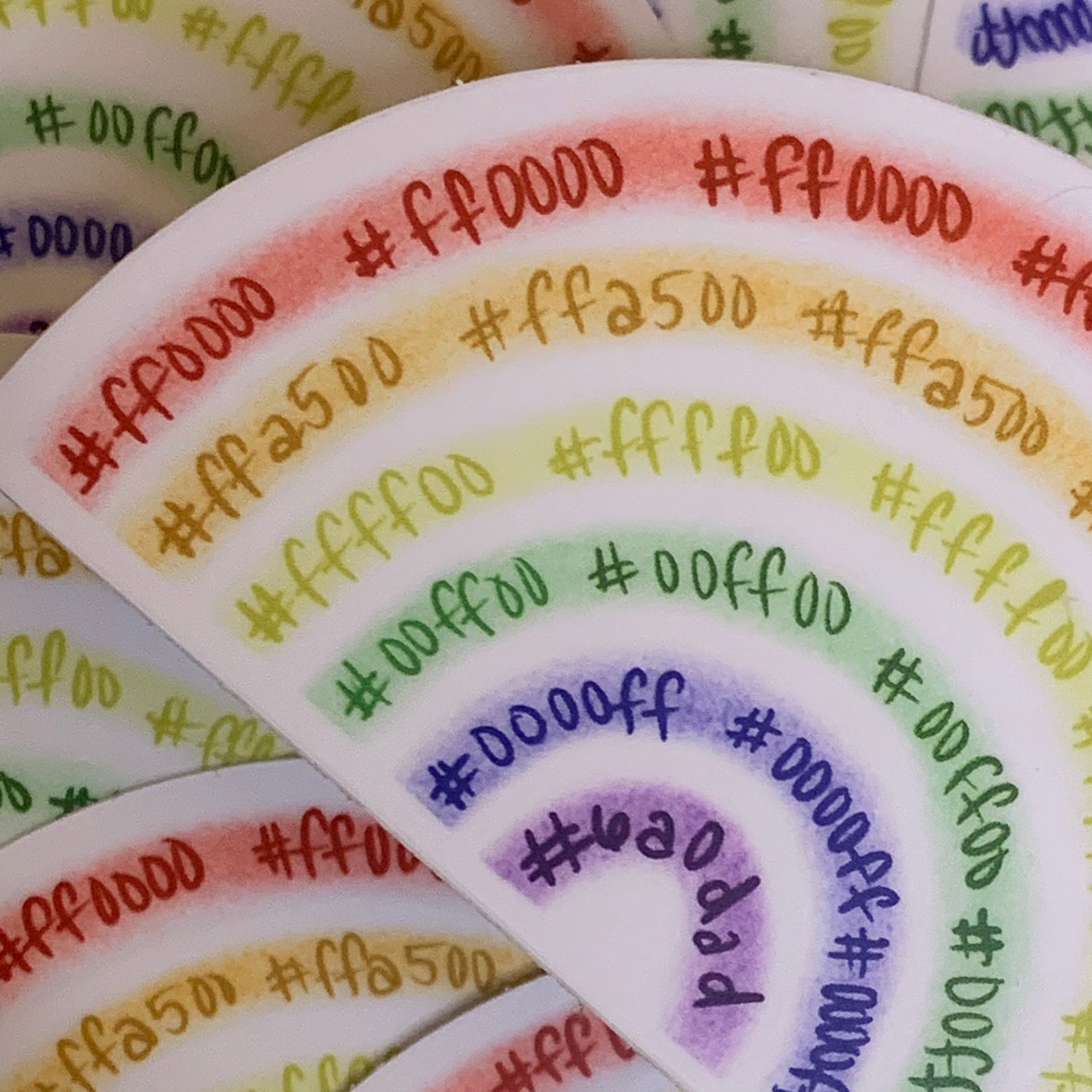 Hex Code Rainbow Sticker - Etsy