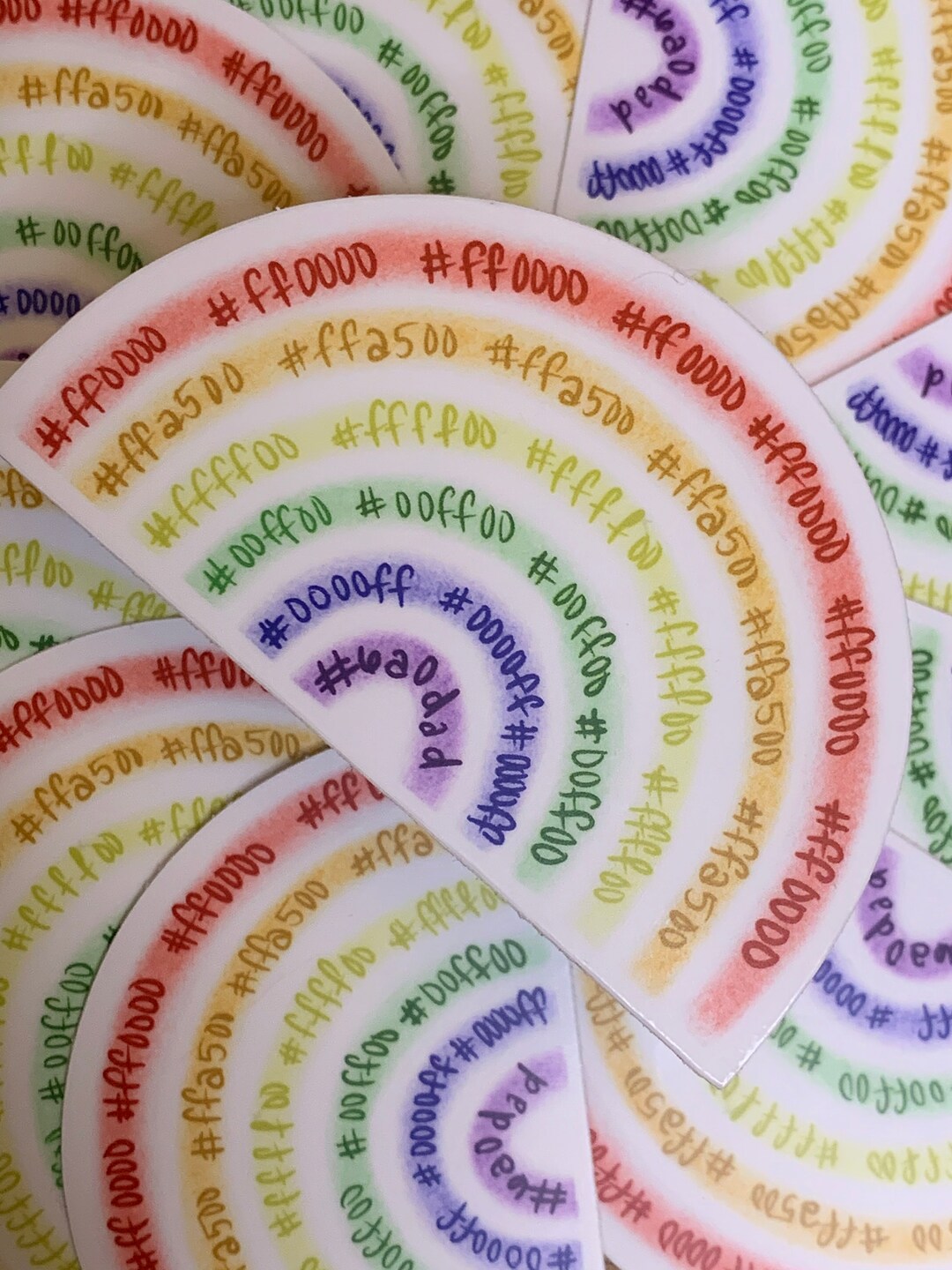 Hex Code Rainbow Sticker - Etsy