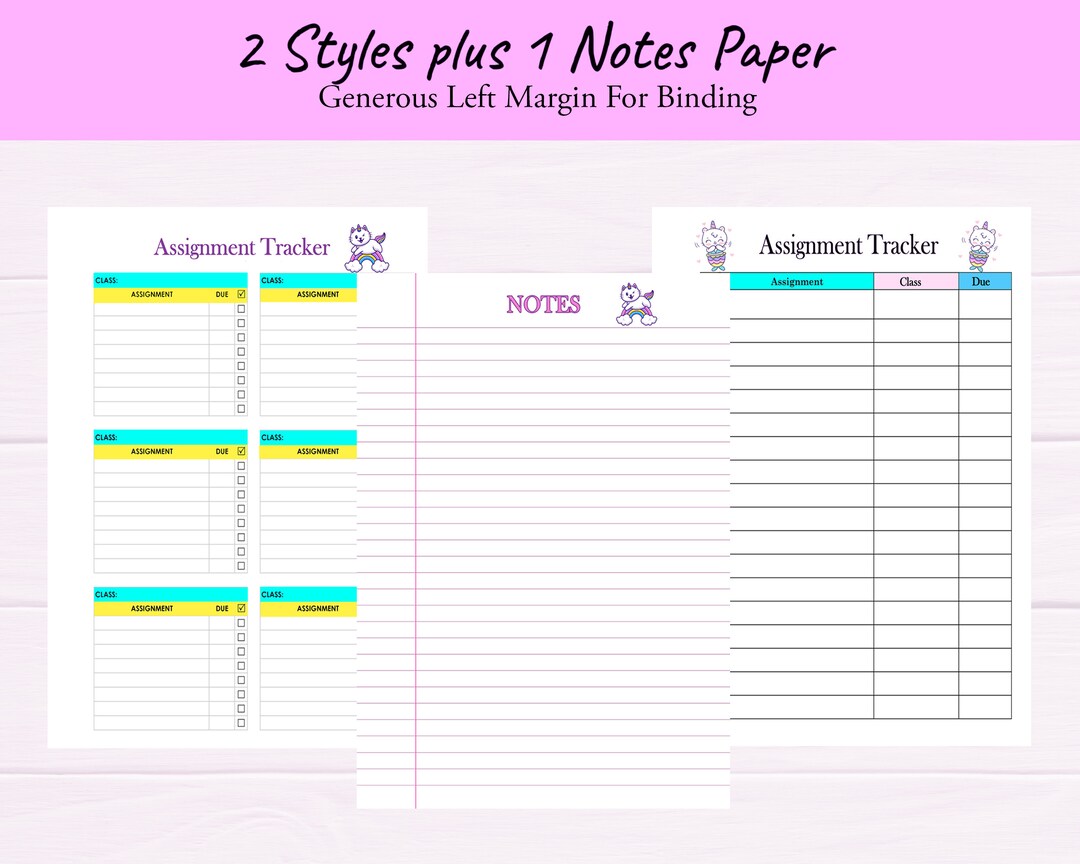 Assignment Tracker Kids, Middle School Homework Agenda, Remote Learning ...