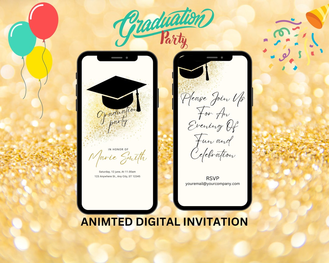 Digital Graduation Party Invite, Graduation Party Invite Template ...