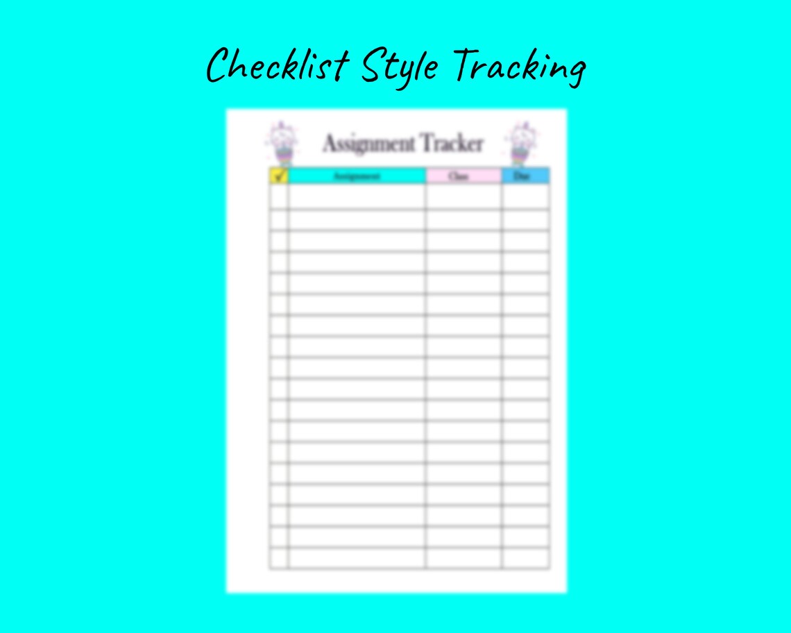 Assignment Tracker Kids, Middle School Homework Agenda, Remote Learning ...