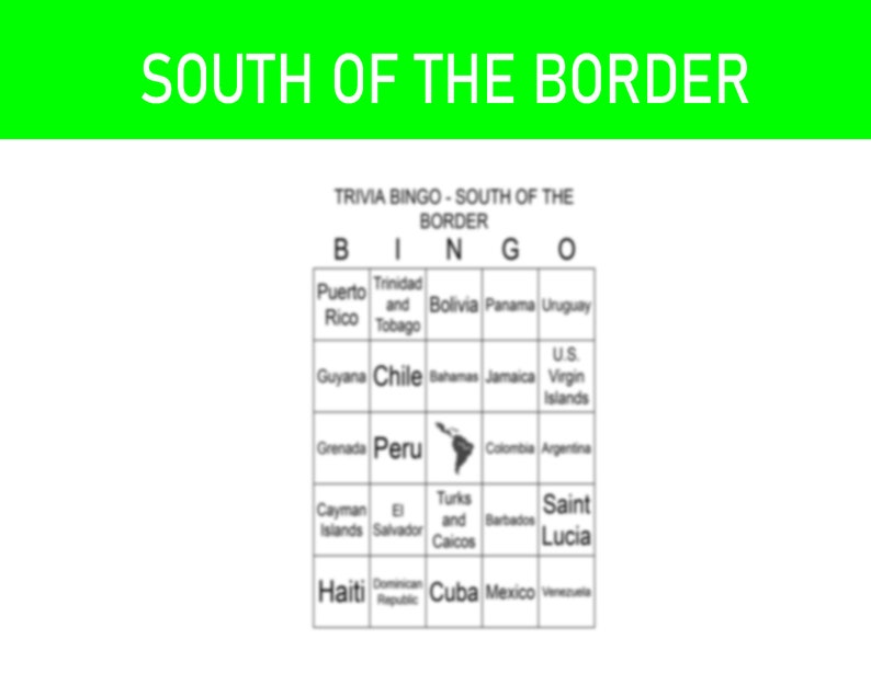 Bingo Game Kids Family, BINGO USA Capitals, Bingo Quiz Questions Trivia ...