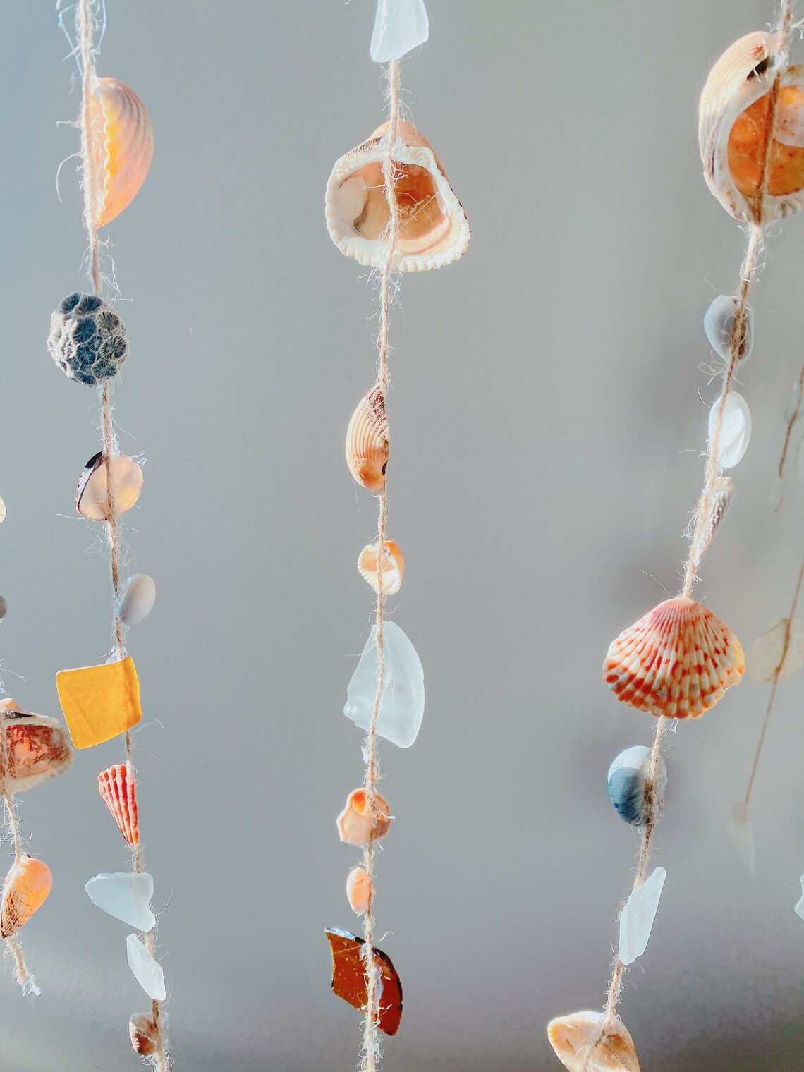Boho Beach Seashell and Seaglass Wall Hanging Mobile - Etsy