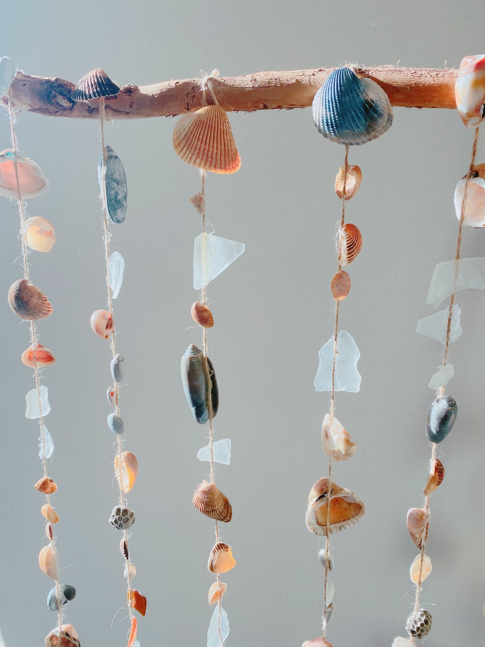Boho Beach Seashell and Seaglass Wall Hanging Mobile - Etsy