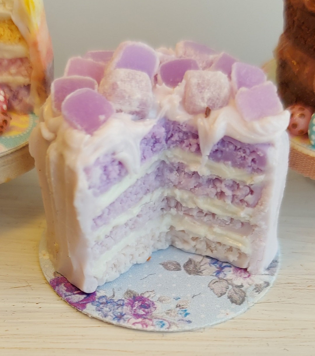 1:12 Scale Dolls House Lilac Rainbow Layer Cake - Etsy
