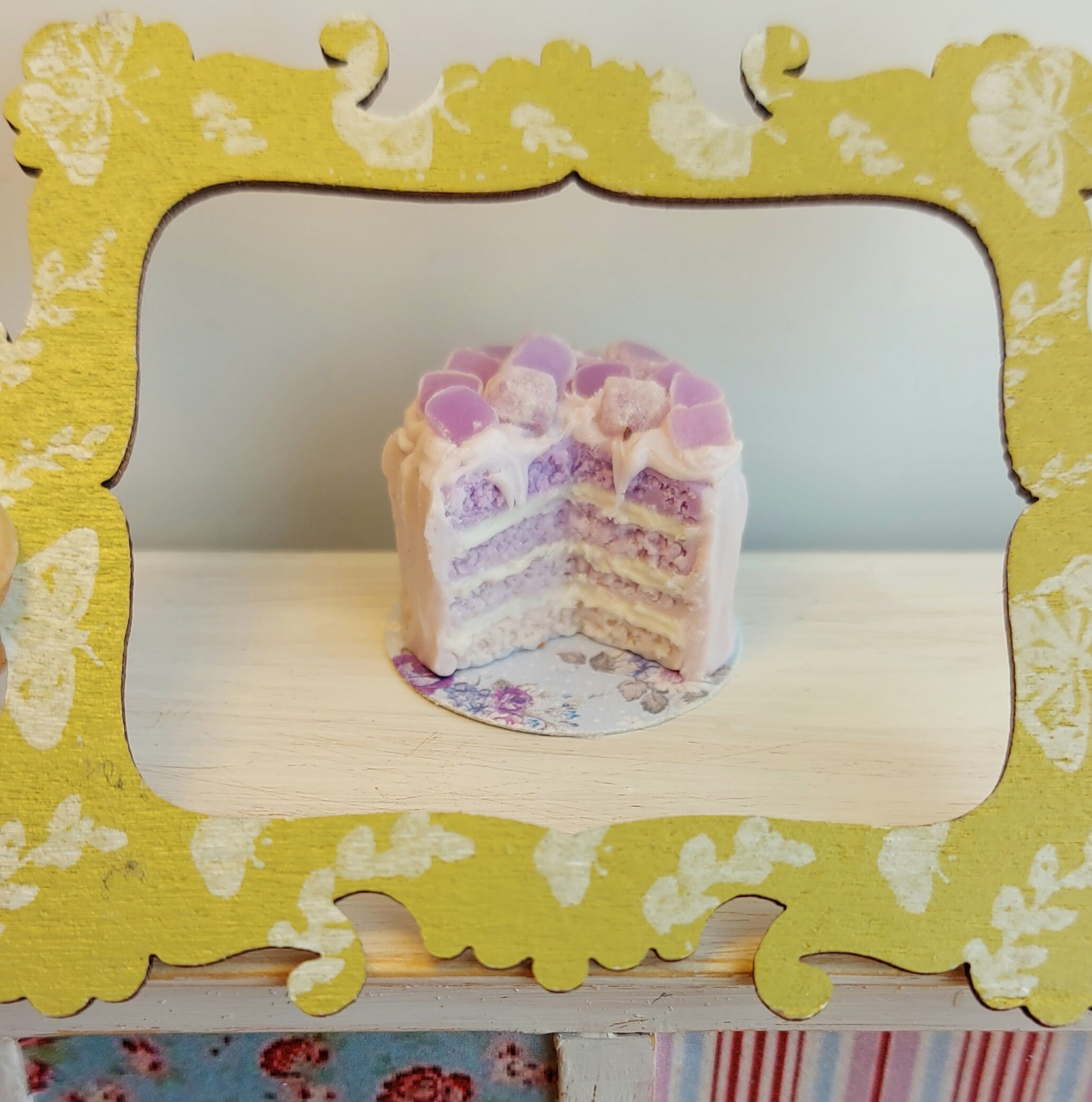 1:12 Scale Dolls House Lilac Rainbow Layer Cake - Etsy