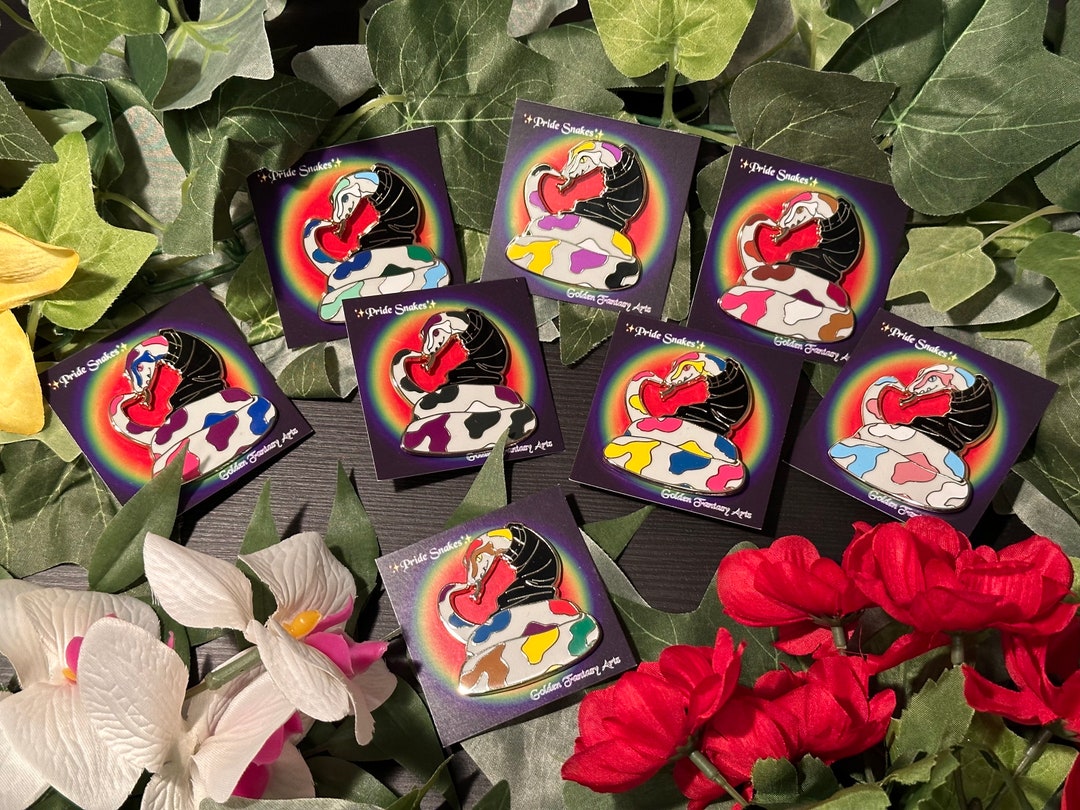 Hard Enamel Subtle Pride Snake Pins - Gold Plated Ball Python - Etsy